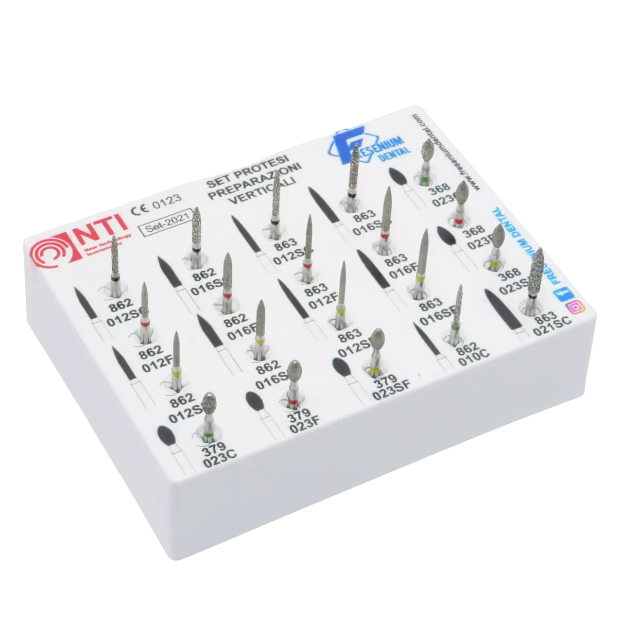 Kit Frese NTI per preparazione protesica verticale - SET-2021 - Fresenium